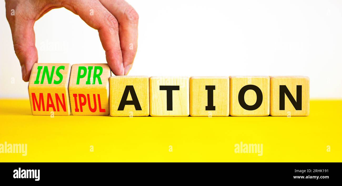 Inspiration or manipulation symbol. Concept words Inspiration and ...