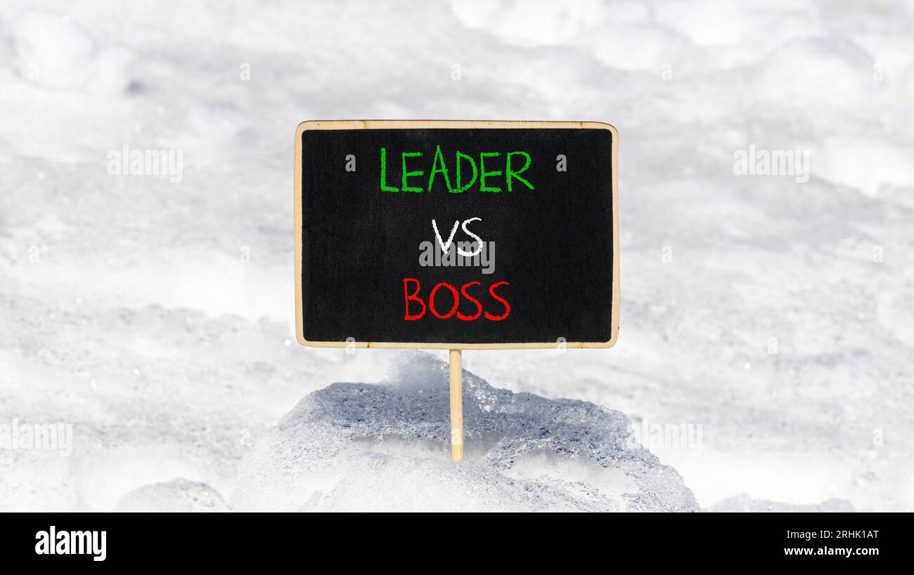 Boss vs leader symbol. Concept words Boss vs versus leader on beautiful ...