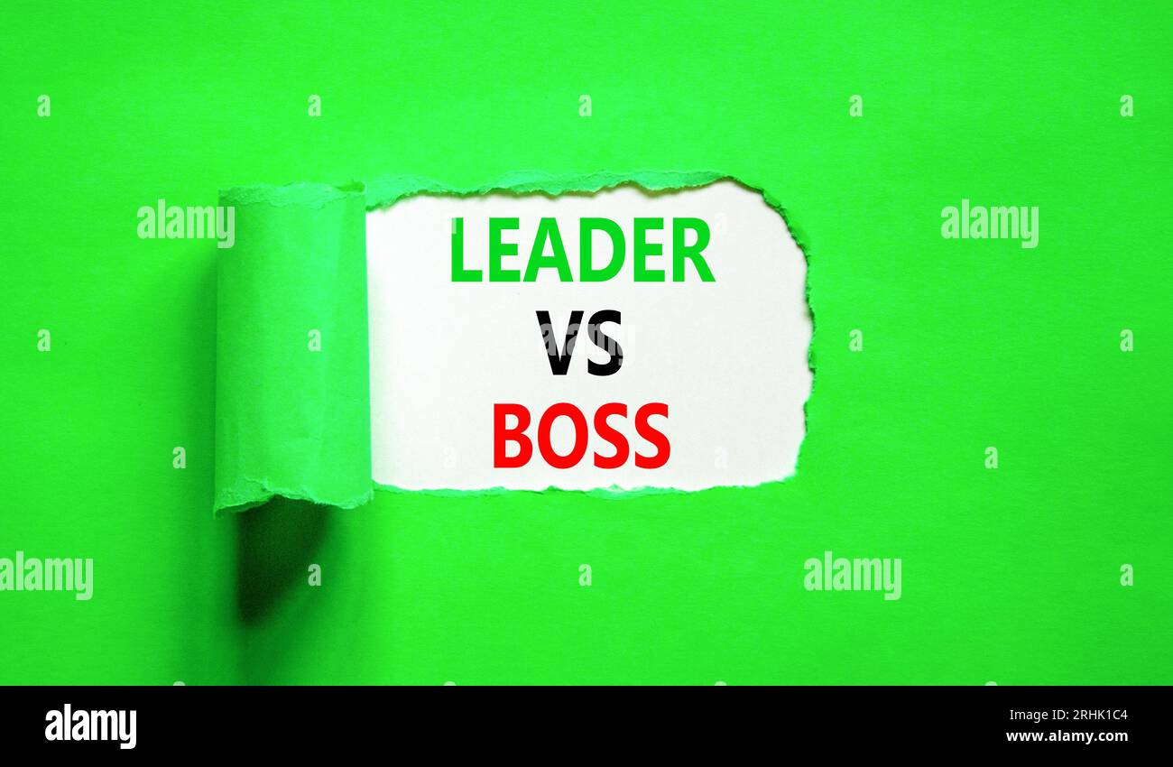 Boss vs leader symbol. Concept words Boss vs versus leader on beautiful ...