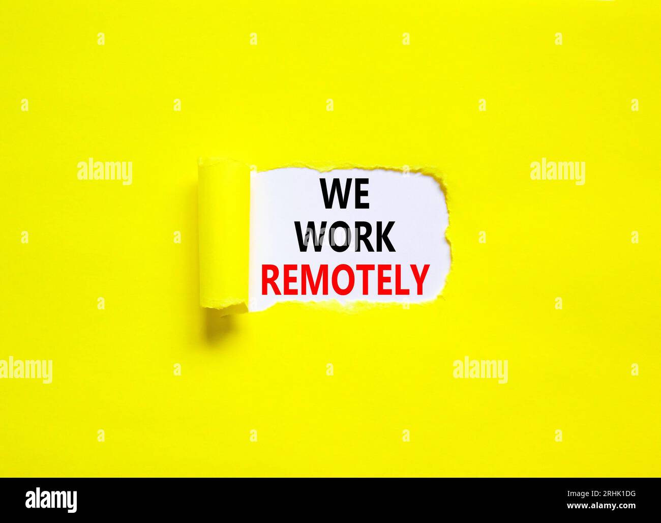 We work remotely symbol. Concept words We work remotely on beautiful ...