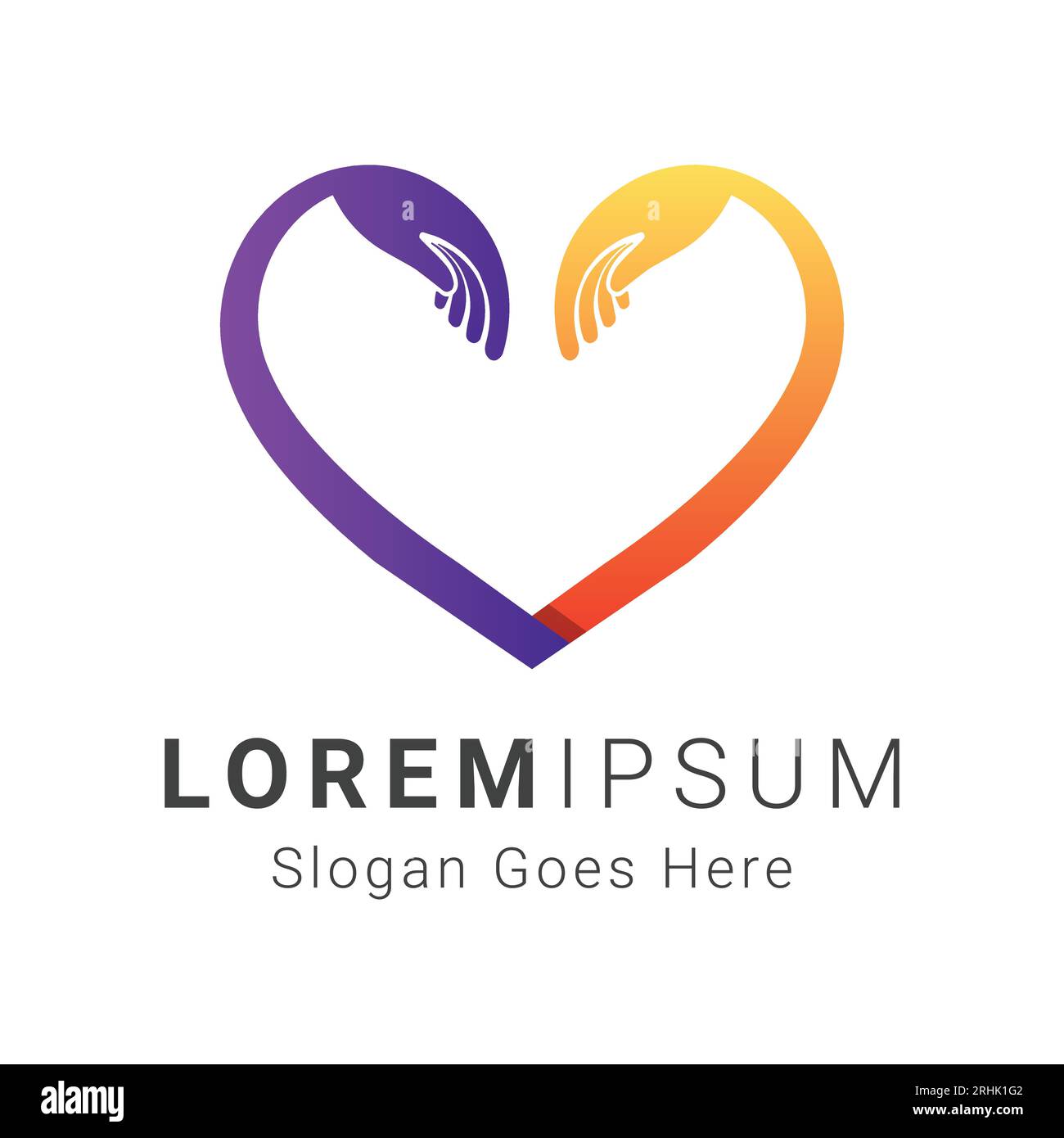 colorful love care logo design charity donation hand care heart ...