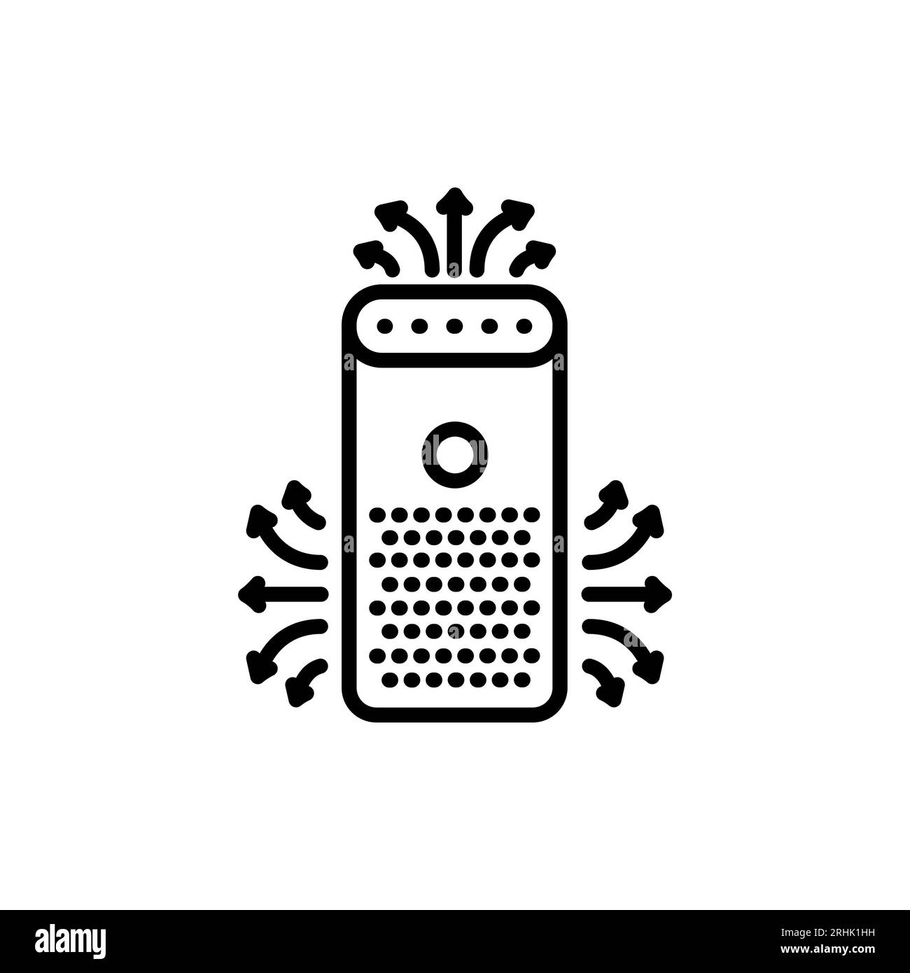 Air ionizer color line icon. Household appliance. Outline pictogram for ...