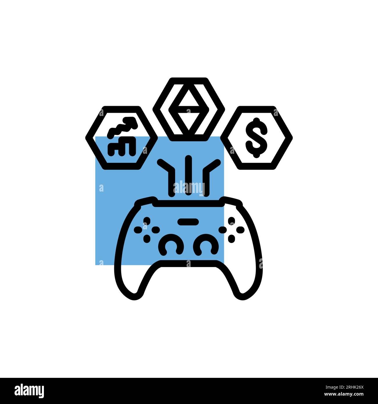 GameFi technology color line icon. Digital crypto art. Outline ...