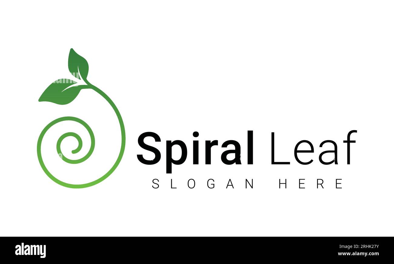 modern spiral leaf logo design nature leaf logotype Stock Vector Image ...