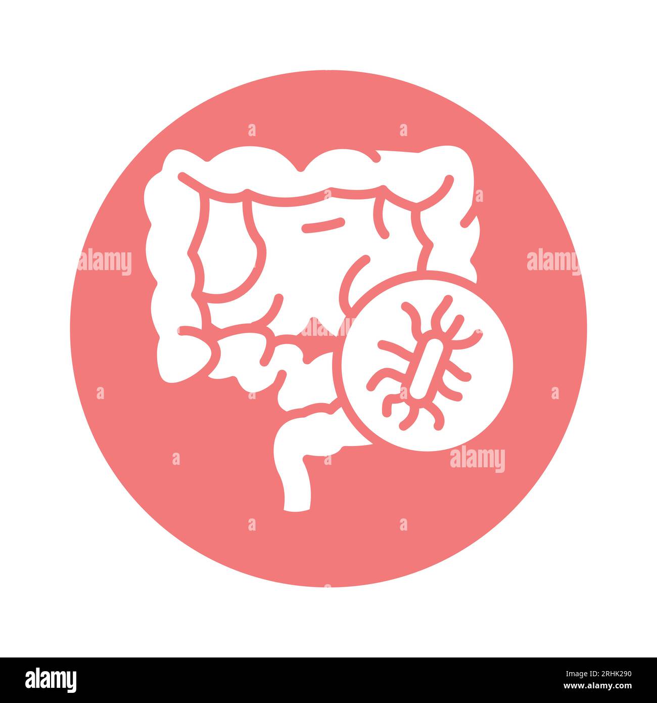 Gut bacteria color line icon. Isolated vector element. Outline ...