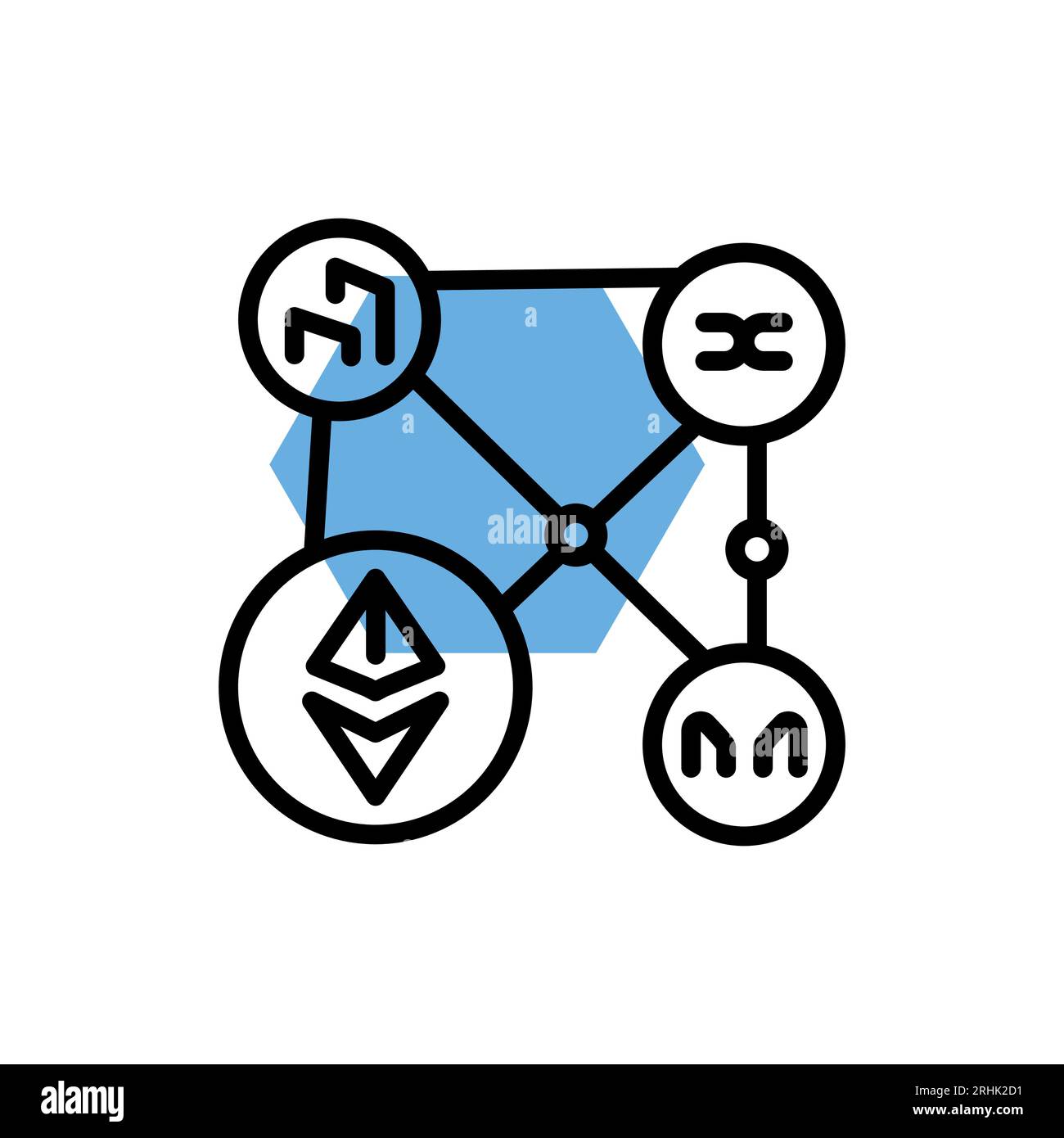 Tocken governance color line icon. Digital crypto art. Outline ...
