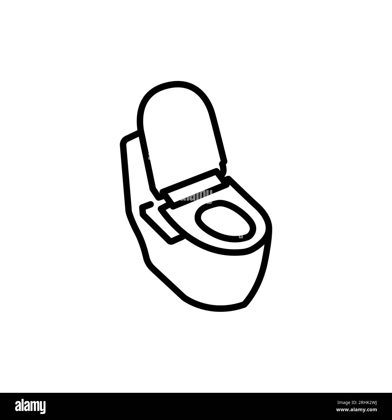 Toilet smart black line icon. Smart home technology. Household ...