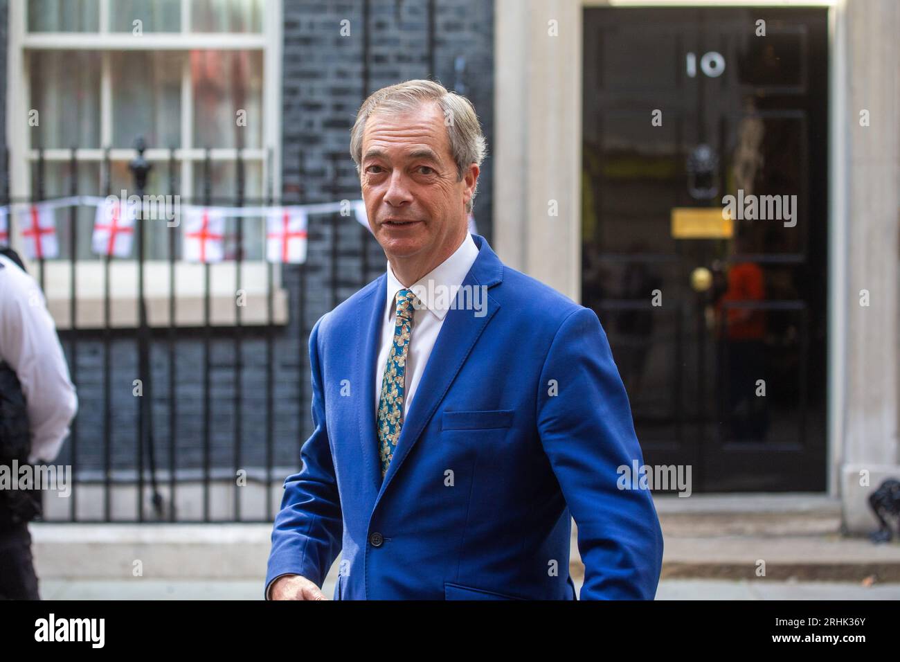 London, England, UK. 17th Aug, 2023. NIGEL FARAGE is seen Downing ...