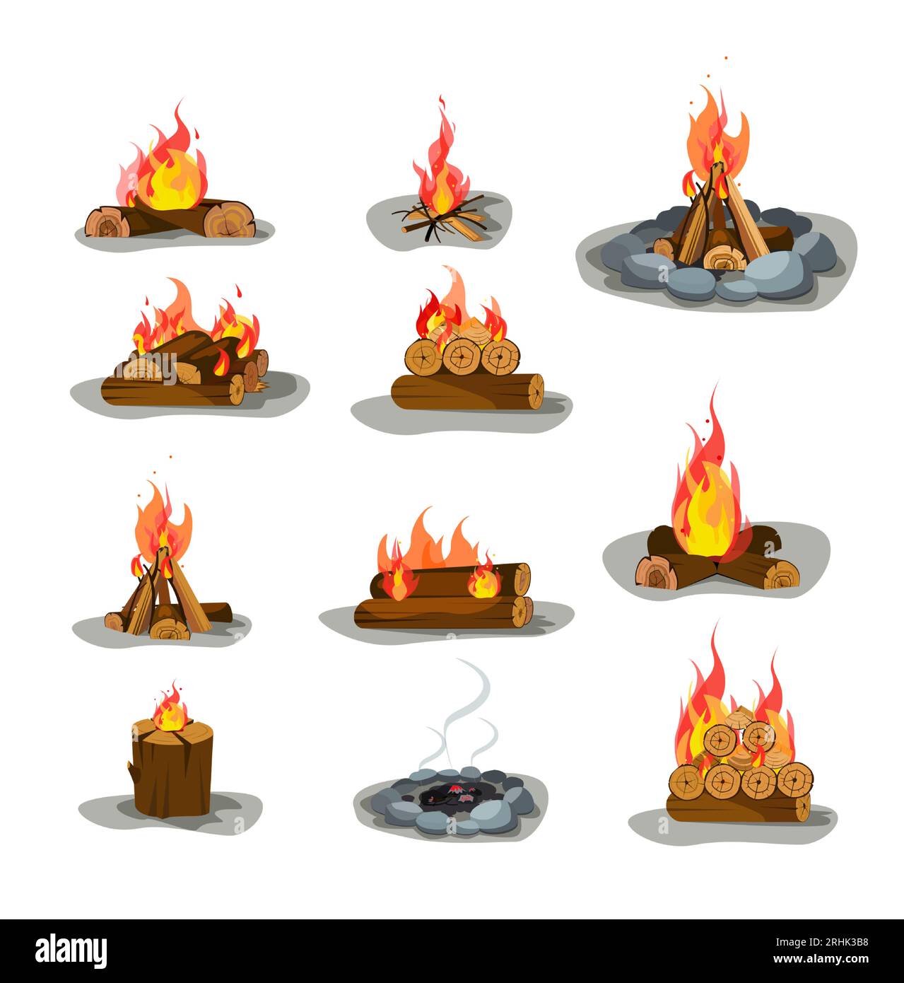 Bonfire vector illustrations set Stock Vector Image & Art - Alamy