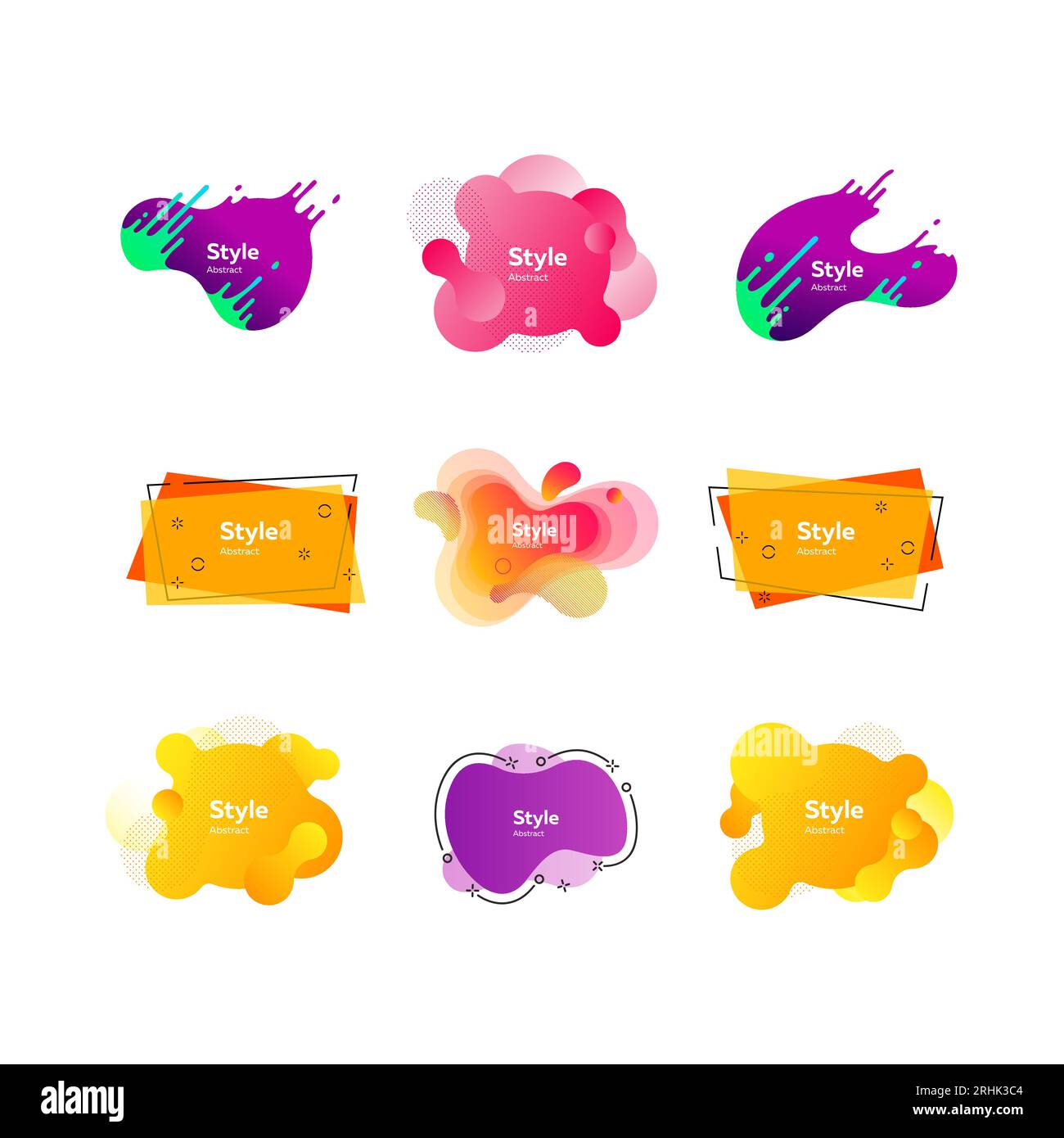 Set of bright multi-colored design elements Stock Vector Image & Art ...