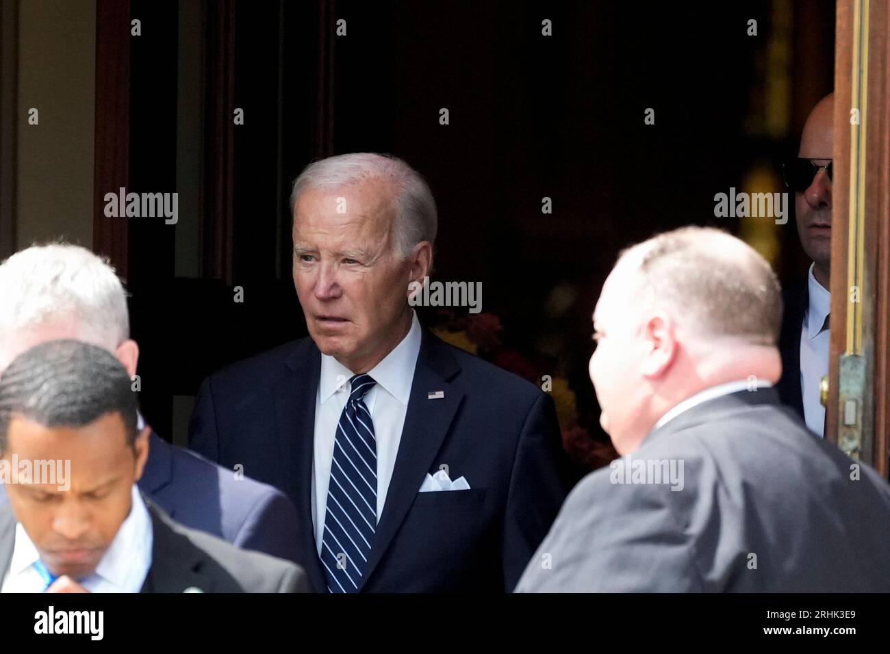 President Joe Biden departs after paying respects to former ... President Joe Biden departs after paying respects to former ...