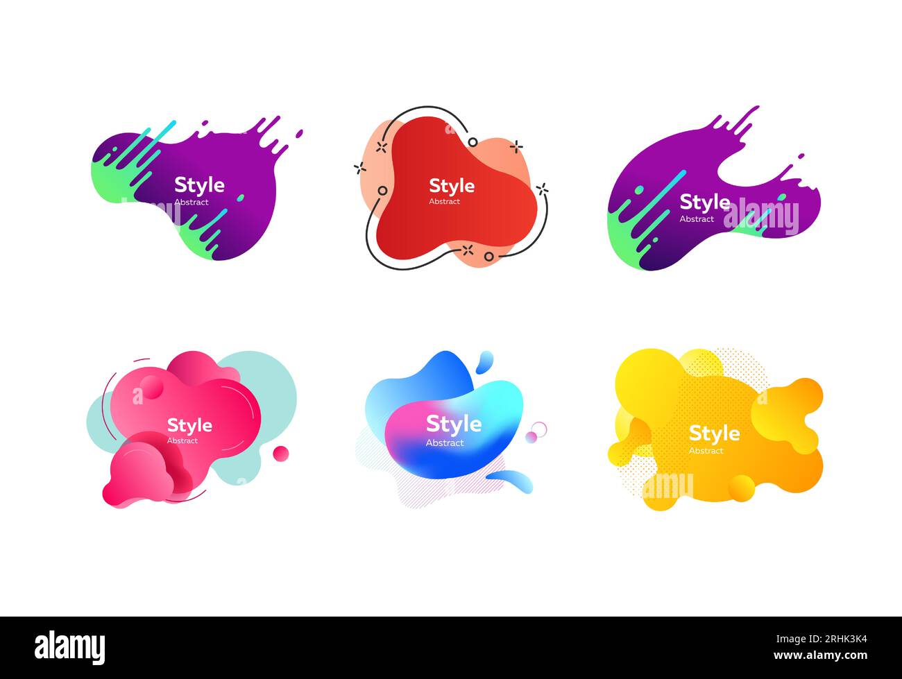 Neon liquid abstract elements set Stock Vector Image & Art - Alamy