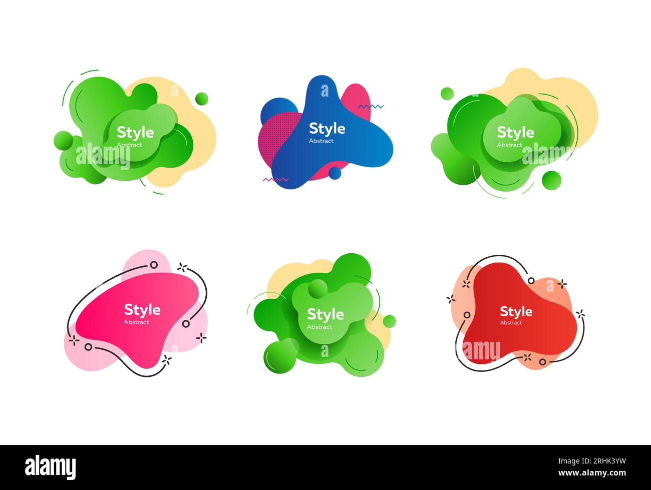 Fluid design shapes with inscriptions Stock Vector Image & Art - Alamy