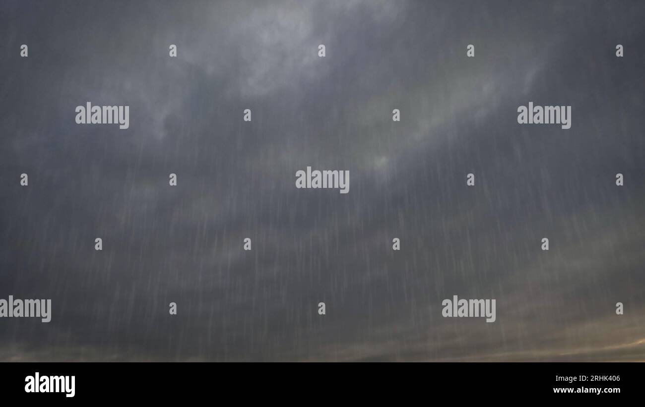 falling rain on sky with clouds - beautiful weather backdrop - photo of ...