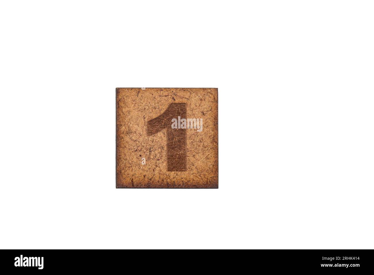 Number In Square Wooden Tiles - Number One, On White Background Stock ...