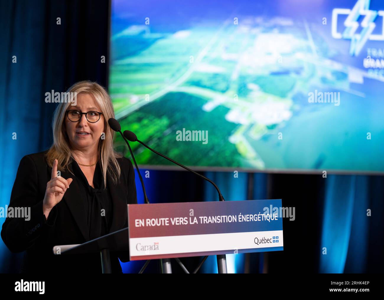 Becancour, Canada. 17th Aug, 2023. Lisa Drake, vice-president of EV ...