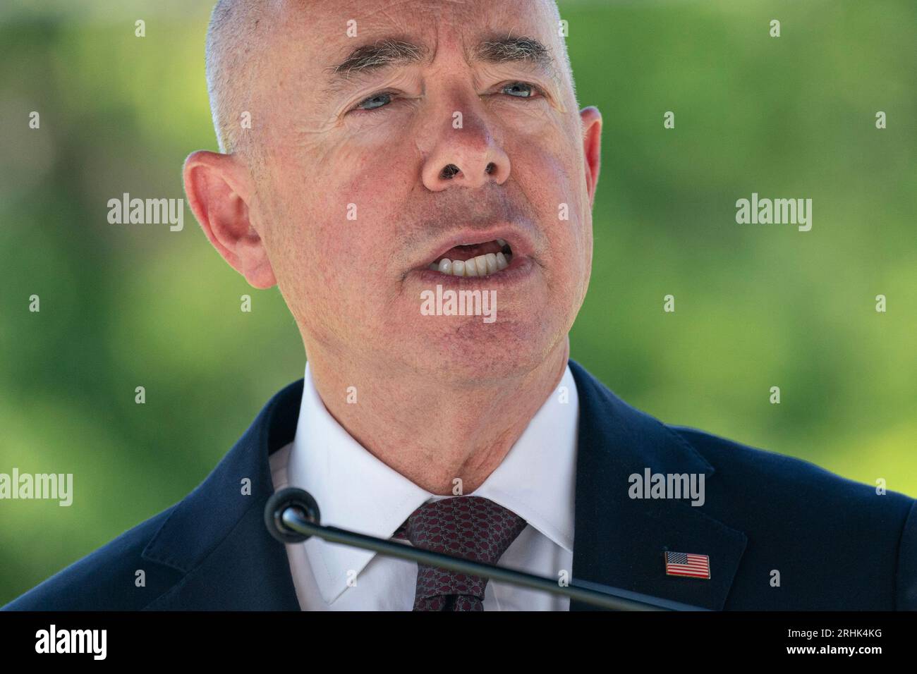 Homeland Security Secretary Alejandro Mayorkas speaks during a press ...