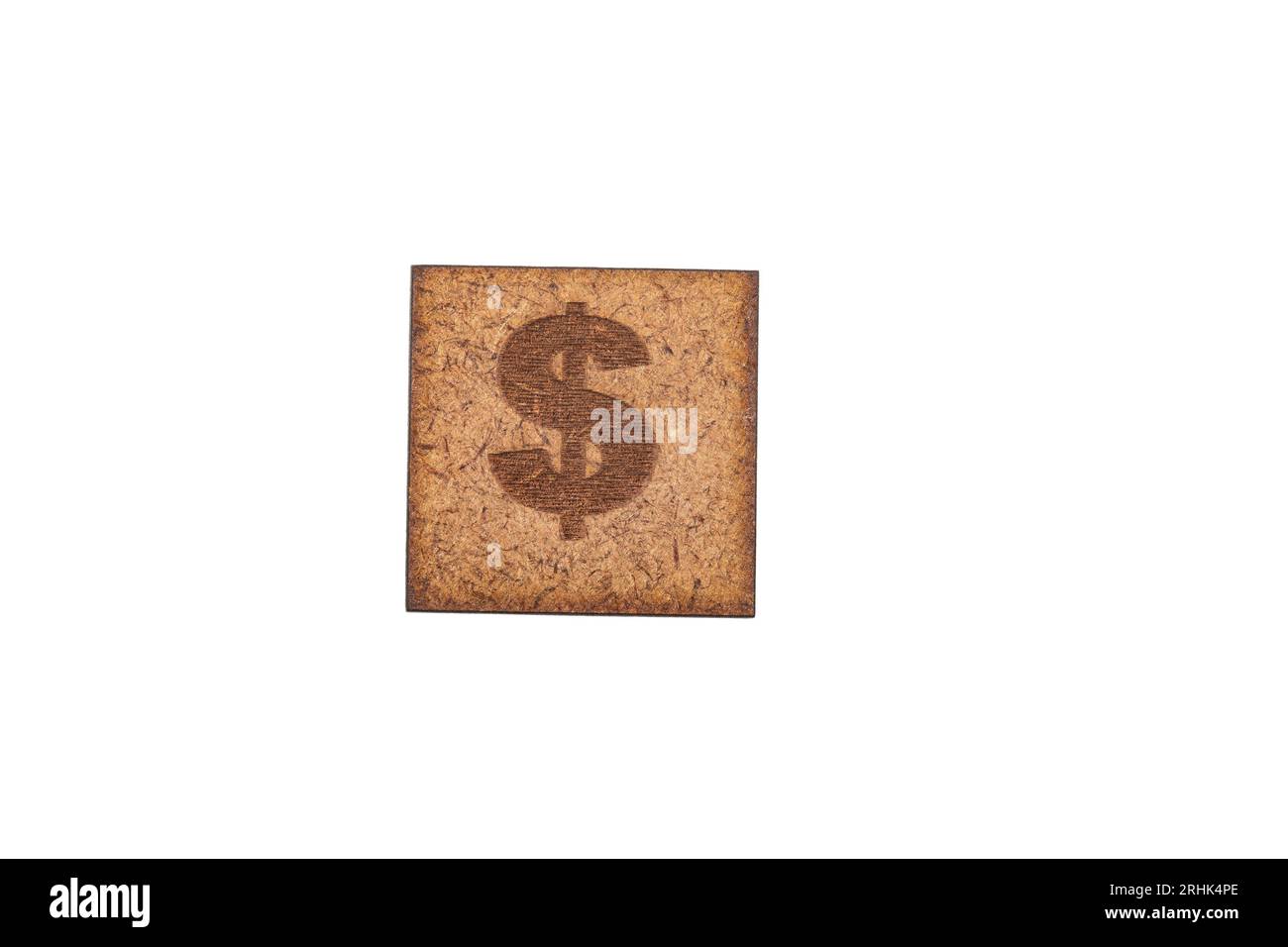 Dollar Sign In Square Wooden Tiles - Symbol $, On White Background ...
