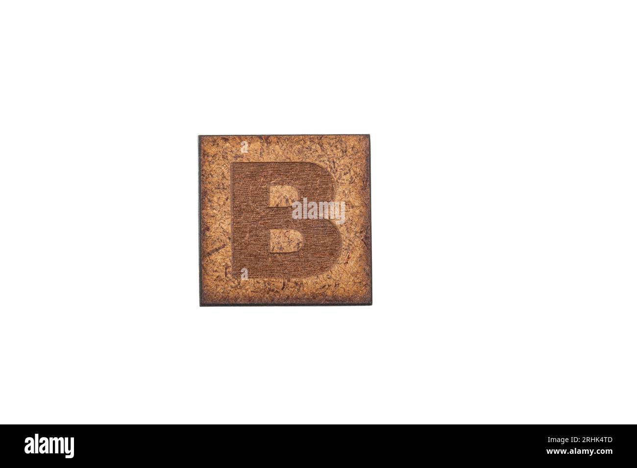 Capital Letter In Square Wooden Tiles - Letter B, On White Background ...