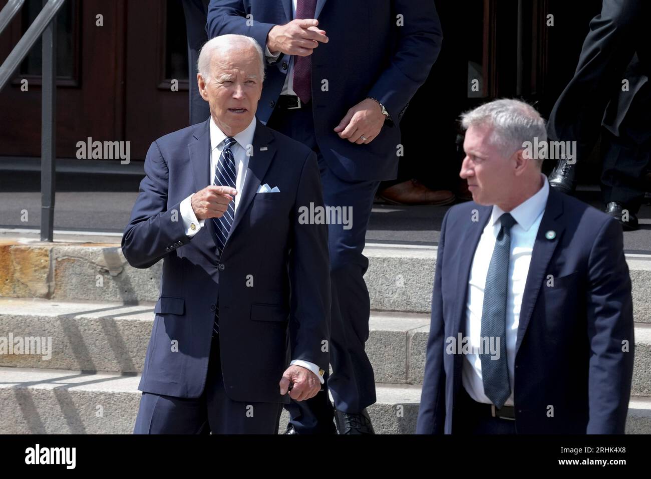 President Joe Biden departs after paying respects to former ... President Joe Biden departs after paying respects to former ...