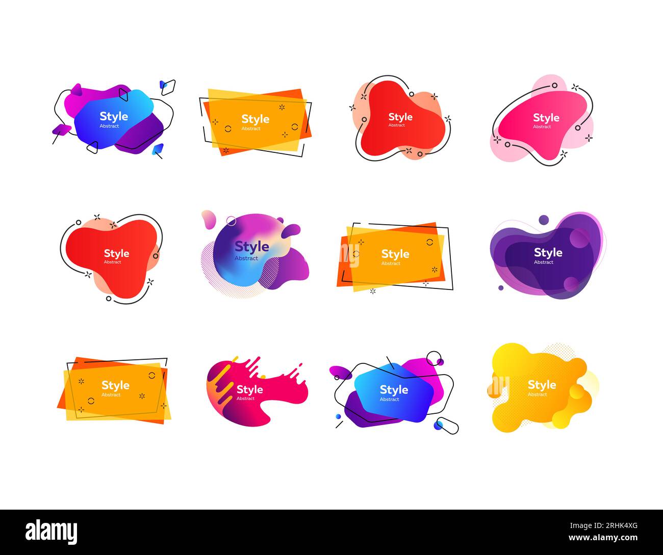 Background set of trendy bubble-shaped elements Stock Vector Image ...