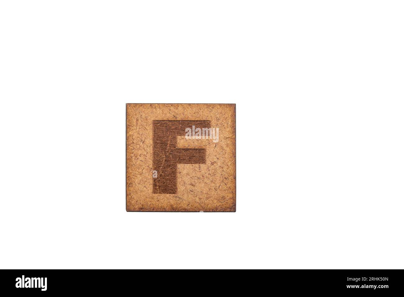 Capital Letter In Square Wooden Tiles - Letter F, On White Background ...