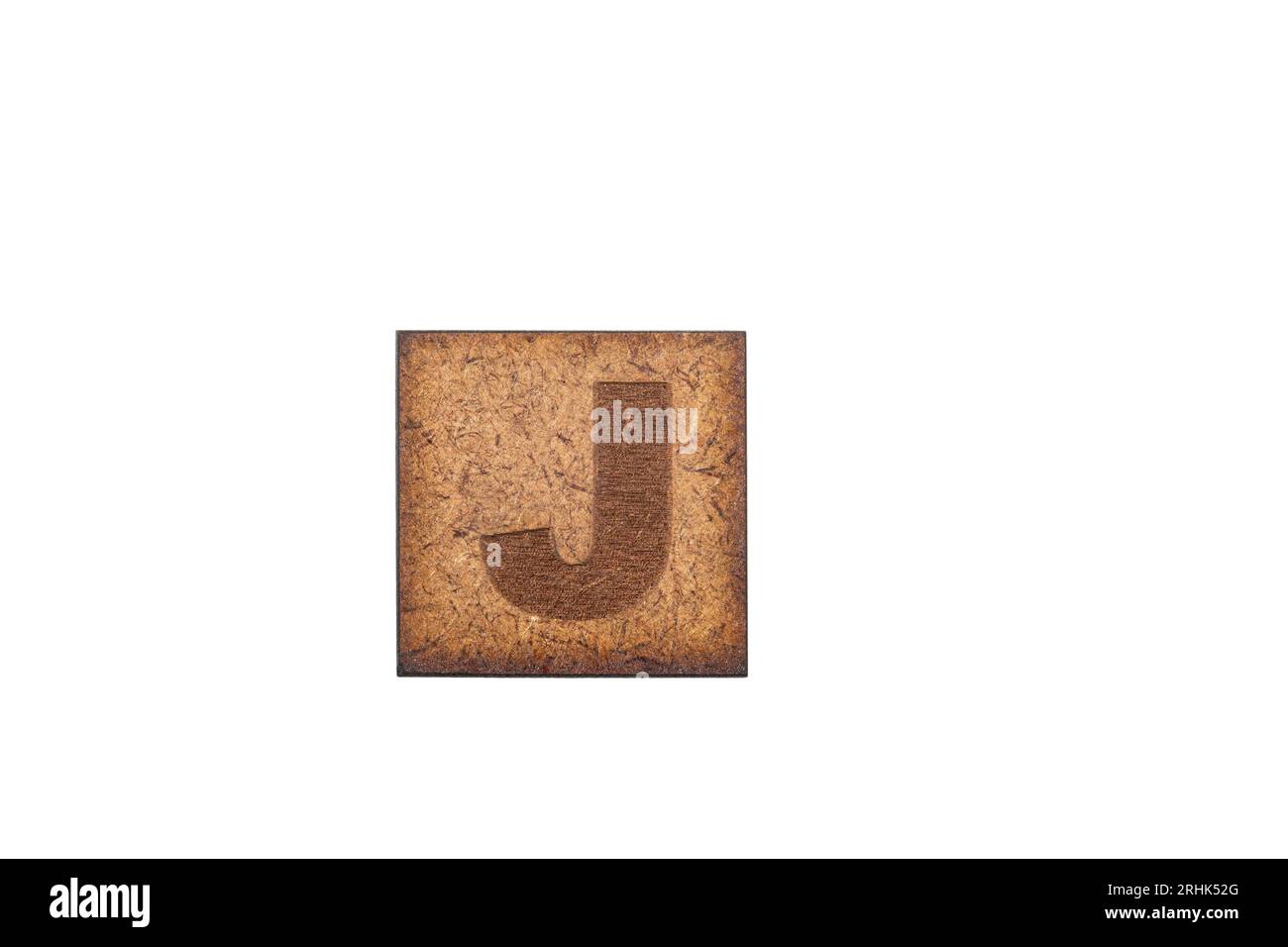 Capital Letter In Square Wooden Tiles - Letter J, On White Background ...