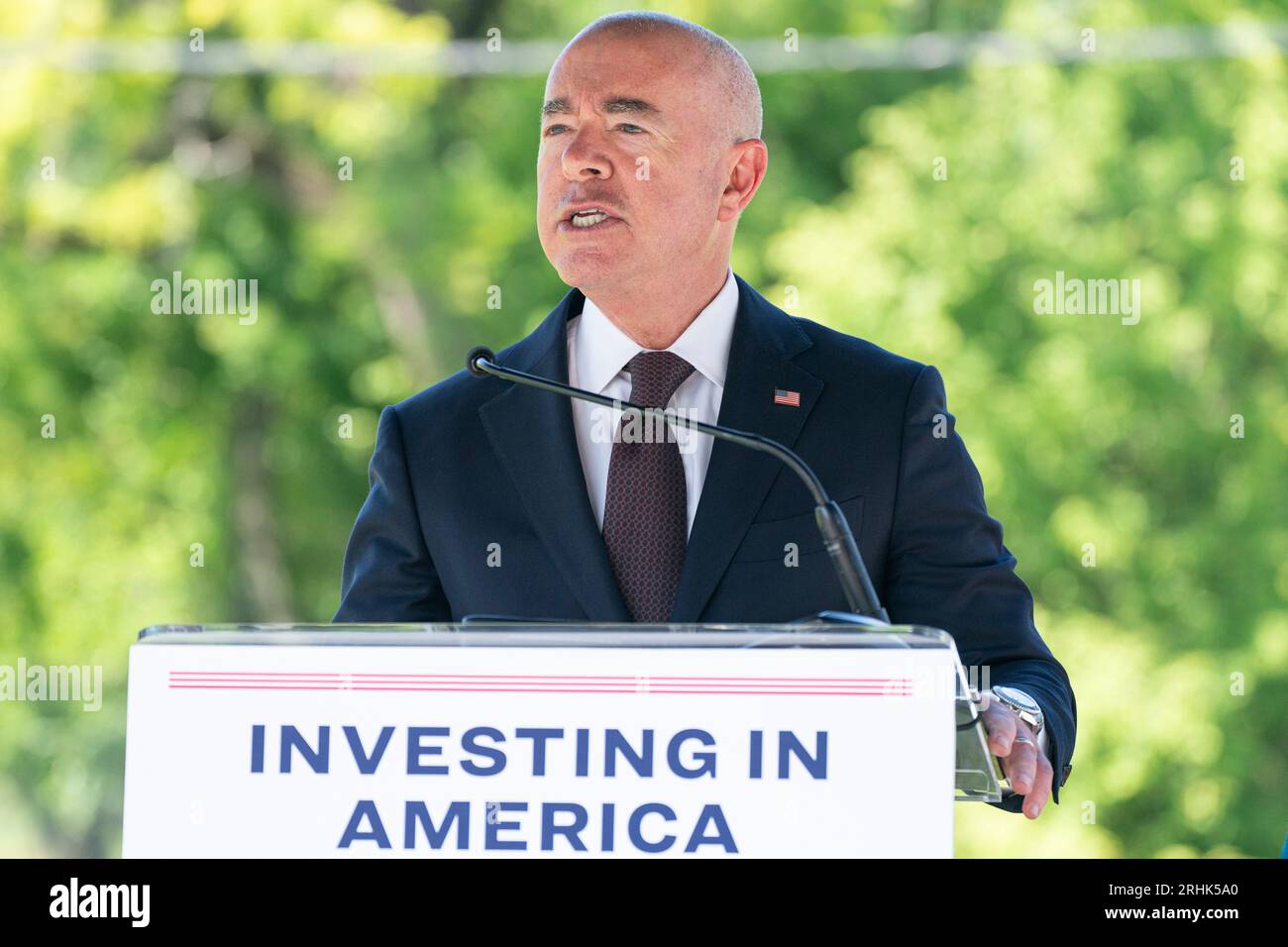 Homeland Security Secretary Alejandro Mayorkas speaks during a press ...