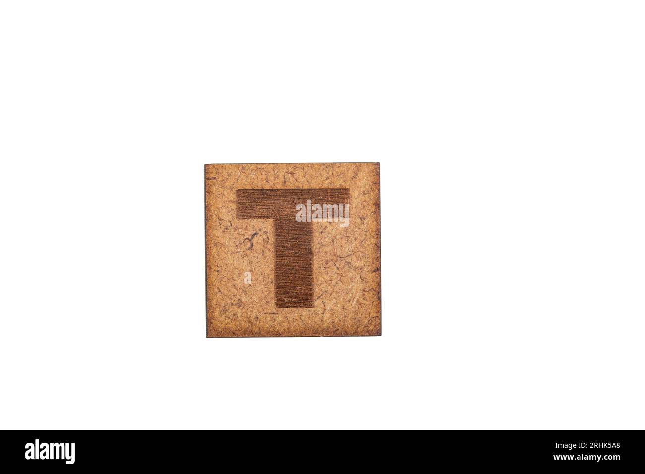 Capital Letter In Square Wooden Tiles - Letter T, On White Background ...