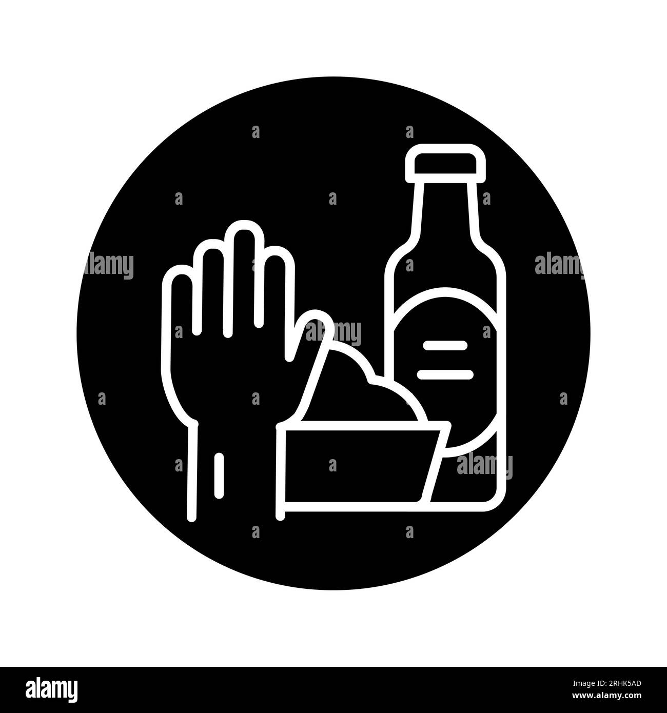 Refusal eat color line icon. Isolated vector element. Outline pictogram ...