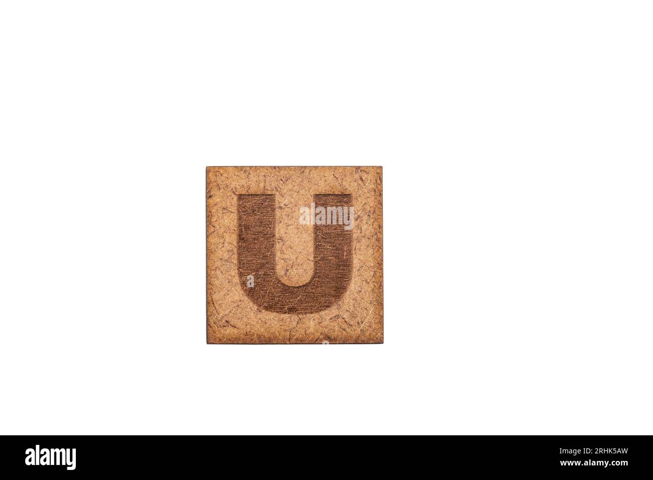 Capital Letter In Square Wooden Tiles - Letter U, On White Background ...