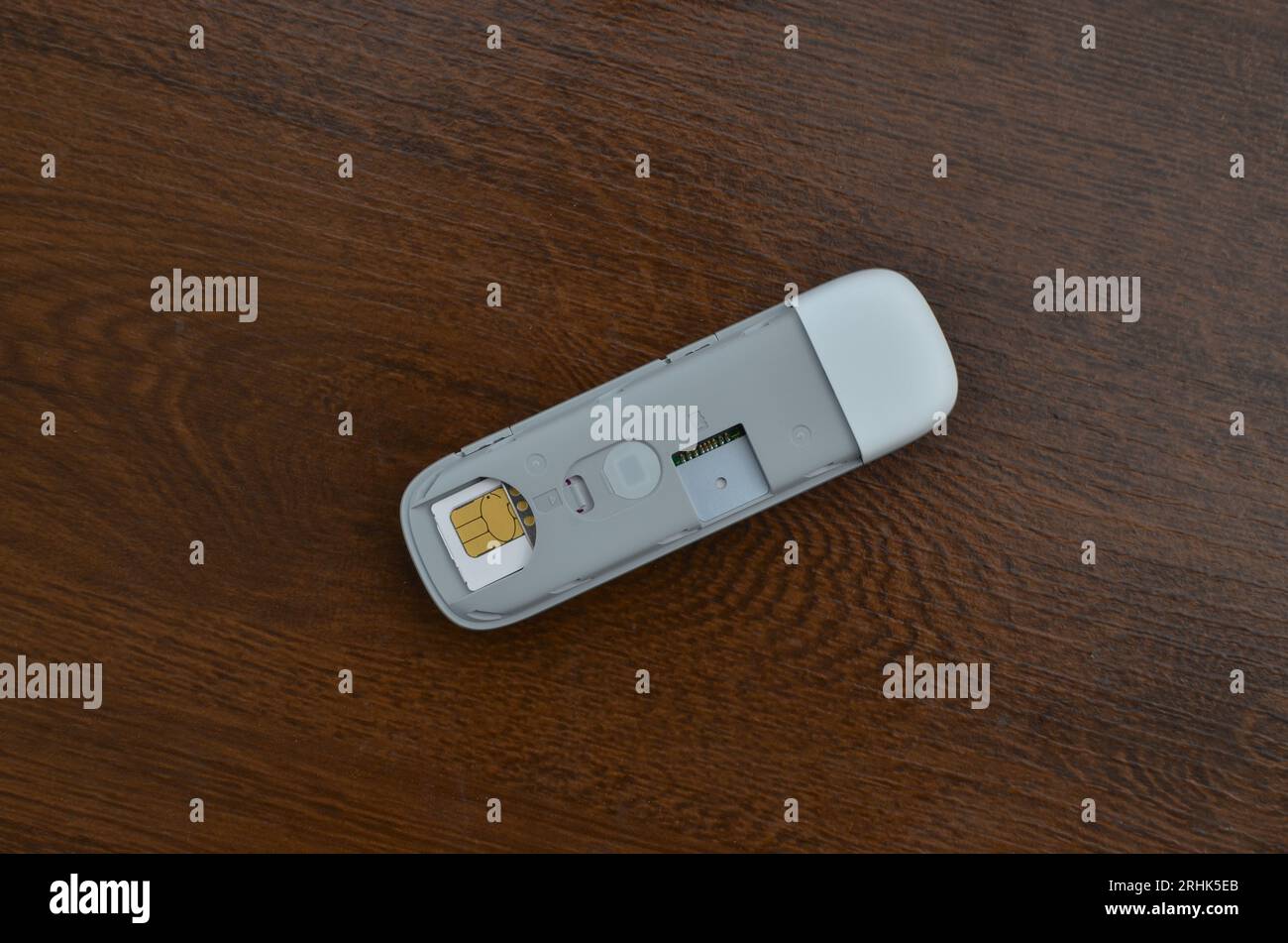 Latest generation USB 5G modem close for internet connection, allowing ...