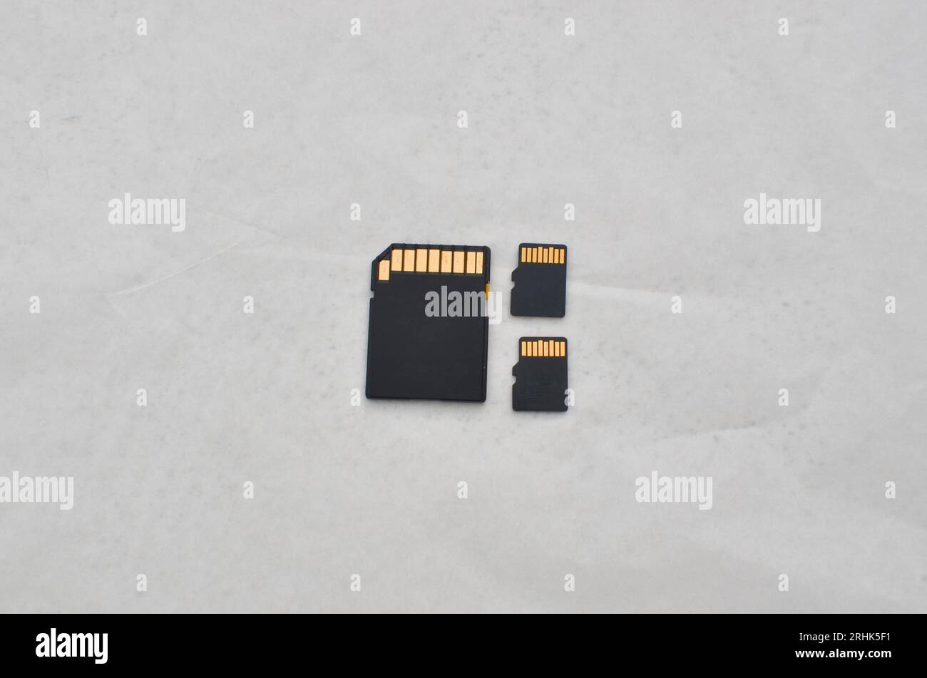 Close up of SD and microSD cards, symbols of compact and efficient ...