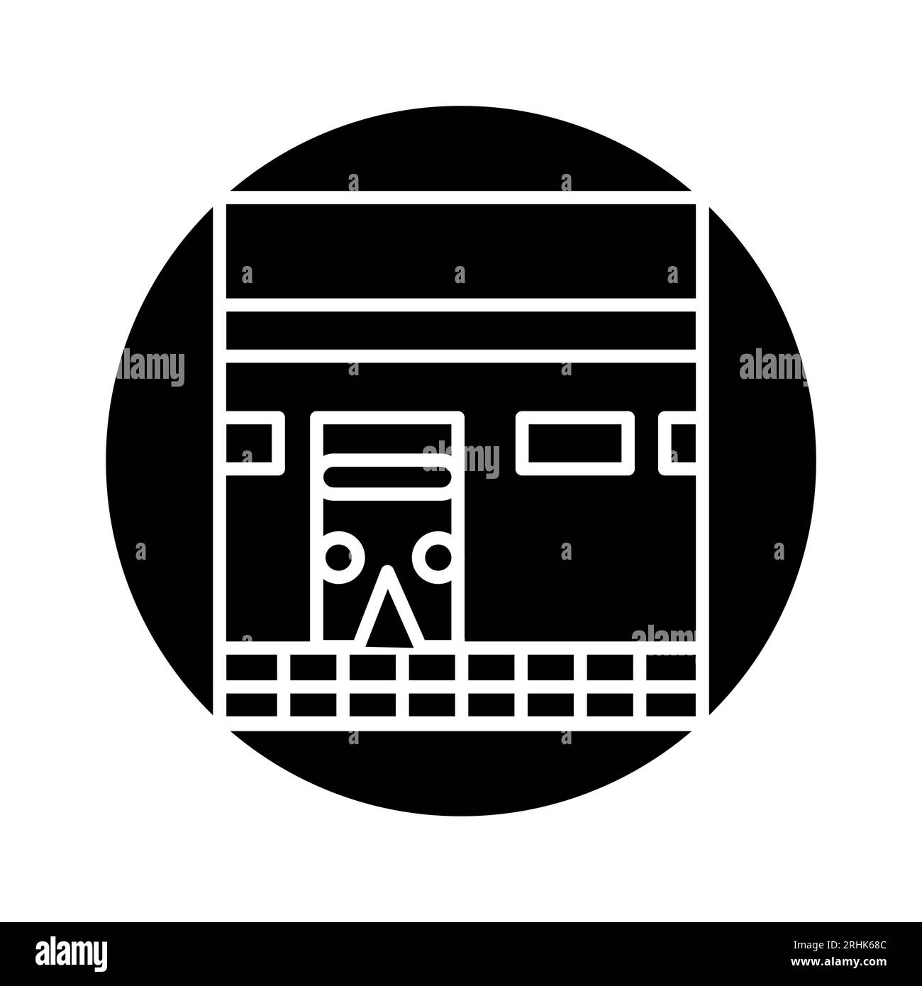 Kaaba In The Al Haram Mosque Line Color Icon Isolated Vector Element Outline Pictogram For Web