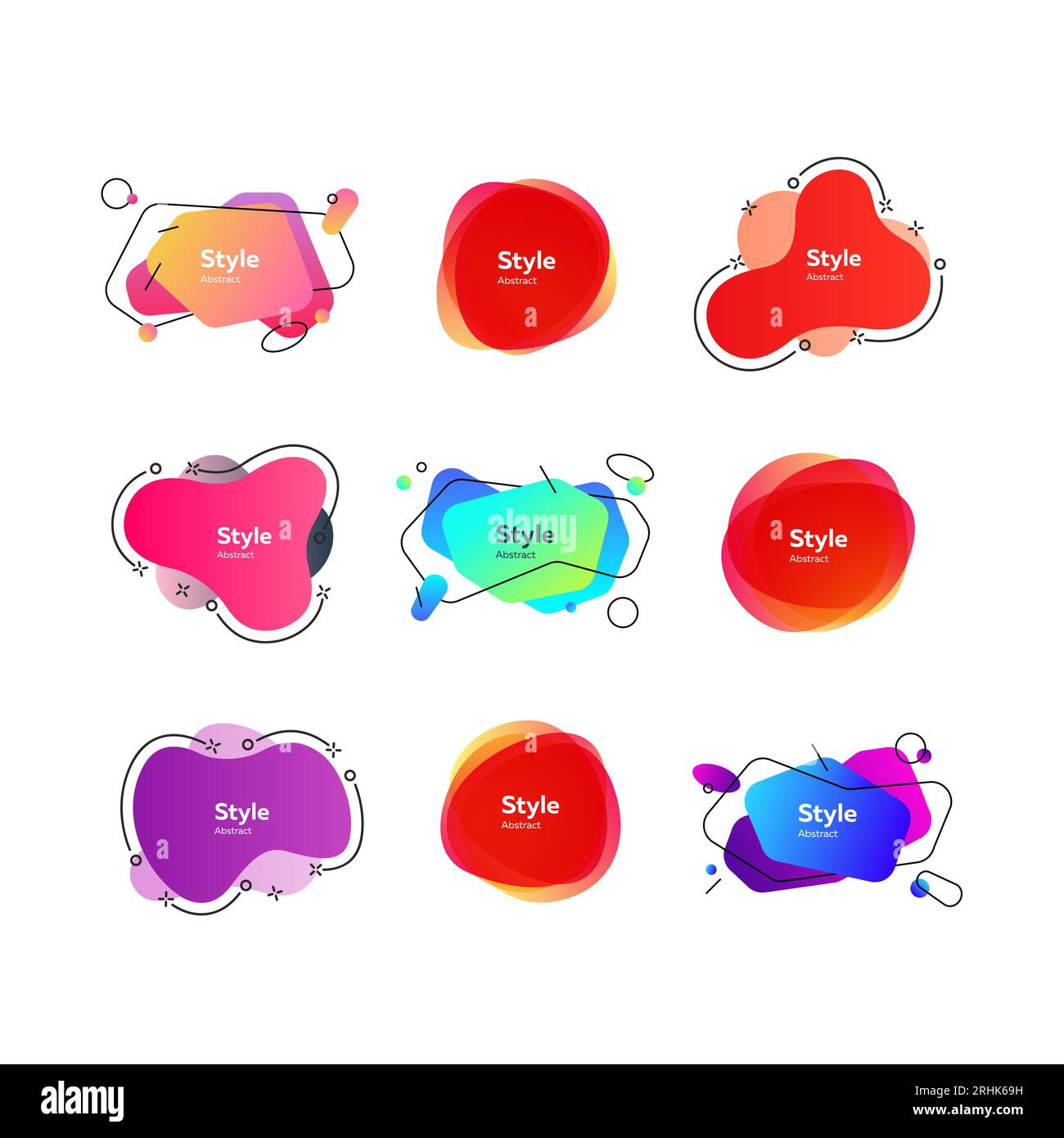 Collection of multi-colored flowing liquid shapes Stock Vector Image ...