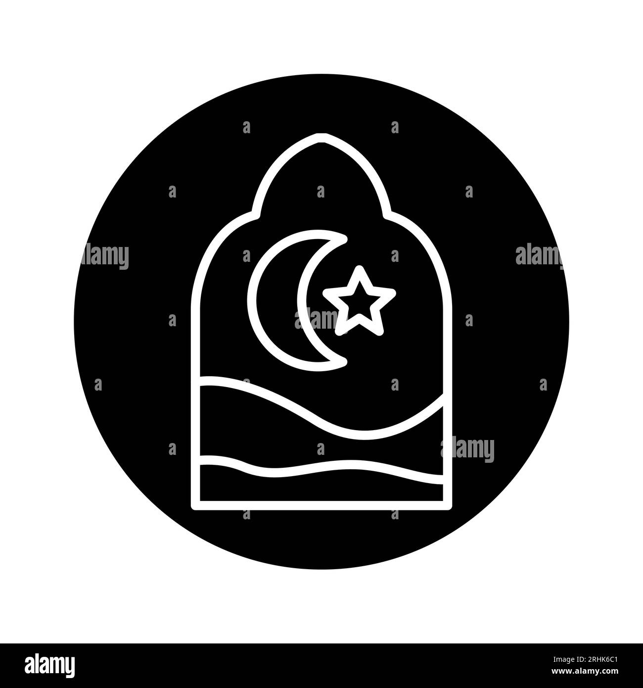 Night in the desert line color icon. Isolated vector element. Outline ...