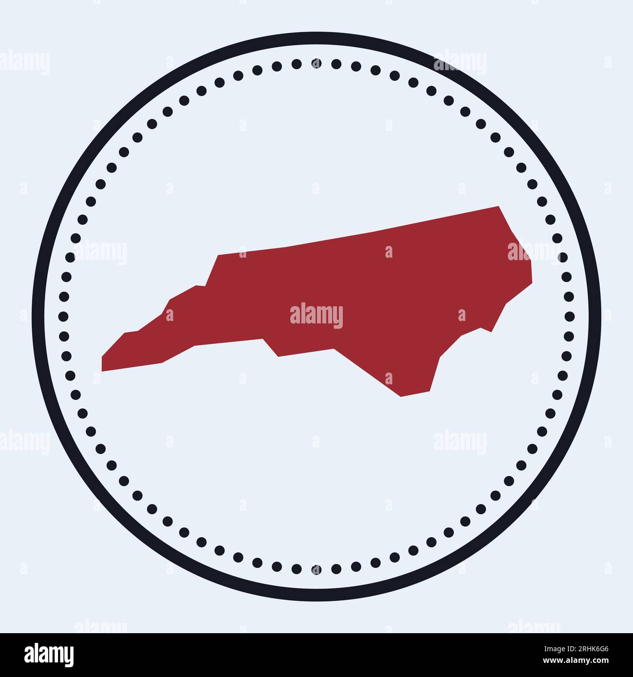 North Carolina round stamp. Round logo with US state map and title ...