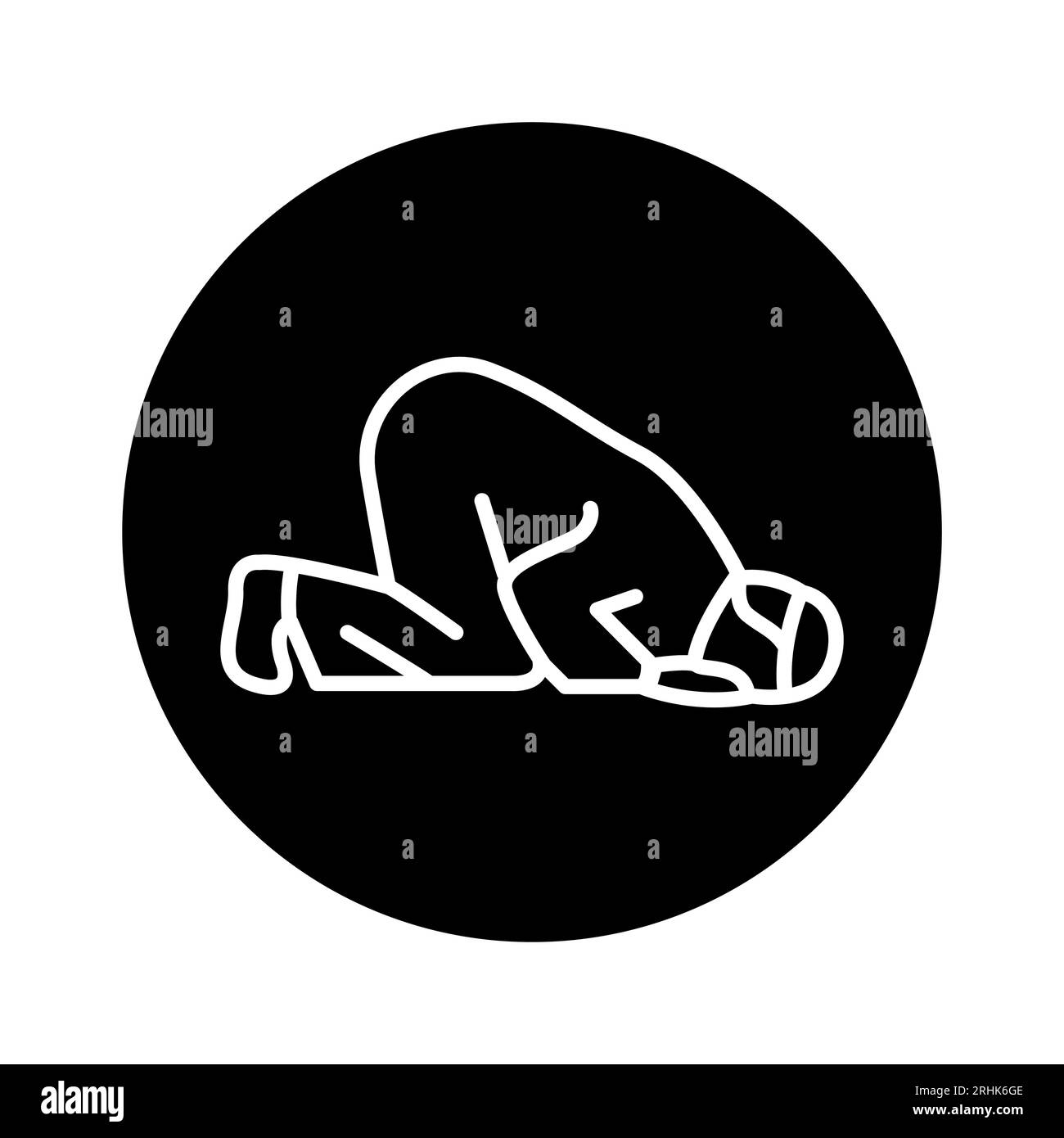 Praying arab line color icon. Isolated vector element. Outline ...