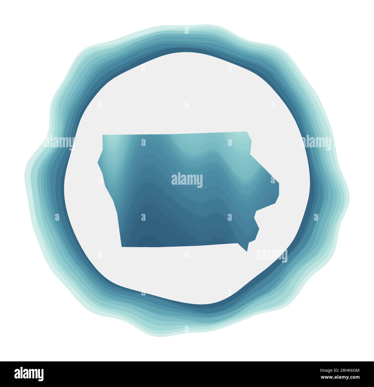 Iowa logo. Badge of the US state. Layered circular sign around Iowa ...