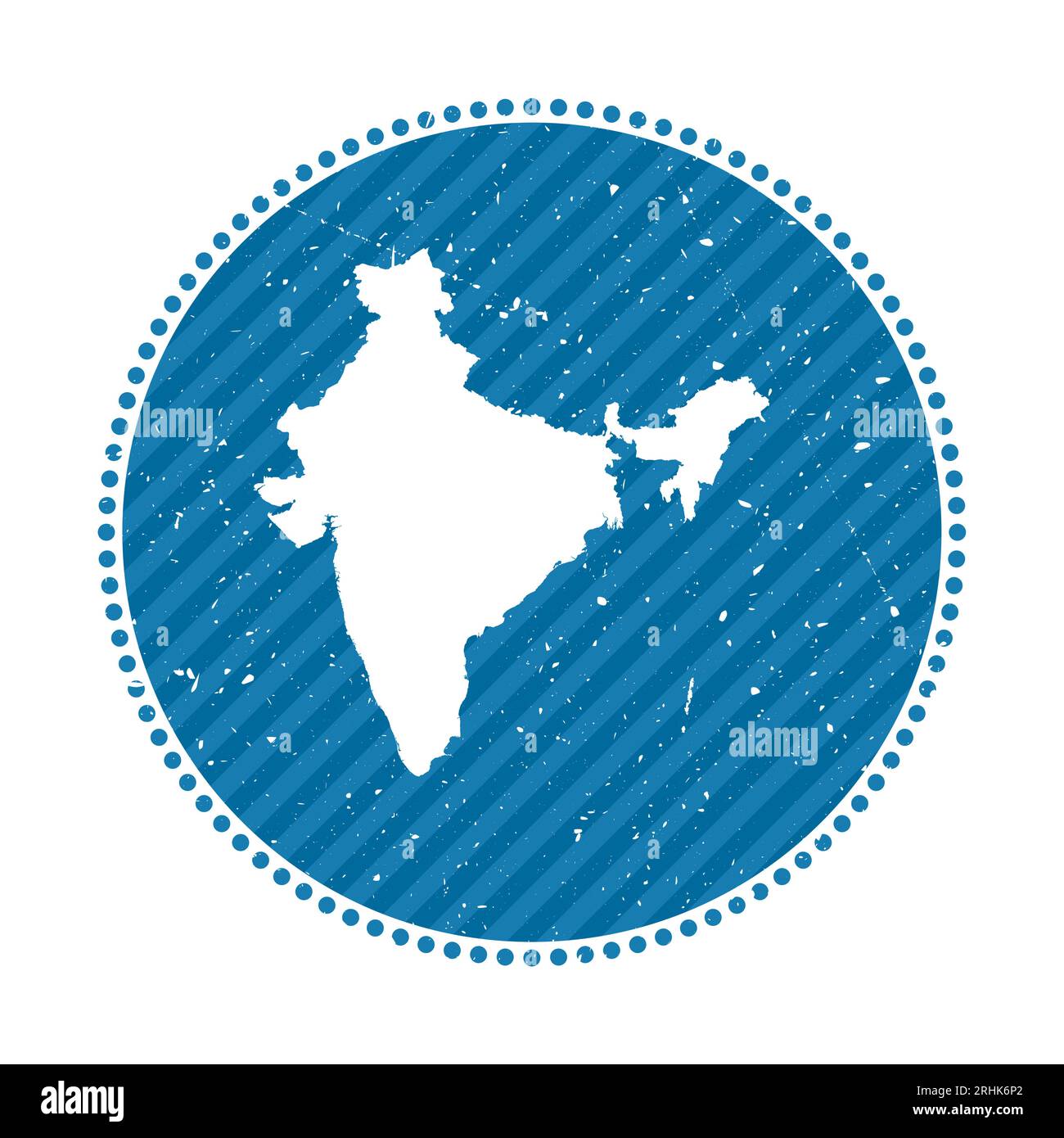 India striped retro travel sticker. Badge with map of country, vector ...