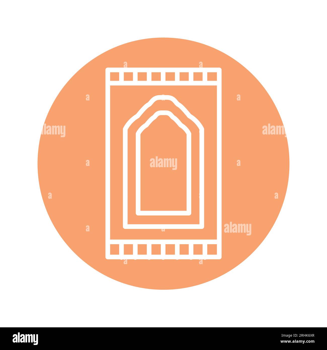 Muslim prayer rug line color icon. Isolated vector element. Outline ...