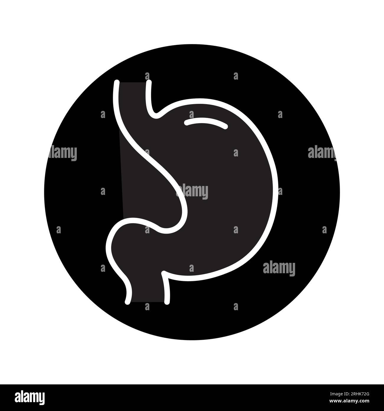 Human Organ Stomach Color Line Icon Isolated Vector Element Outline Pictogram For Web Page