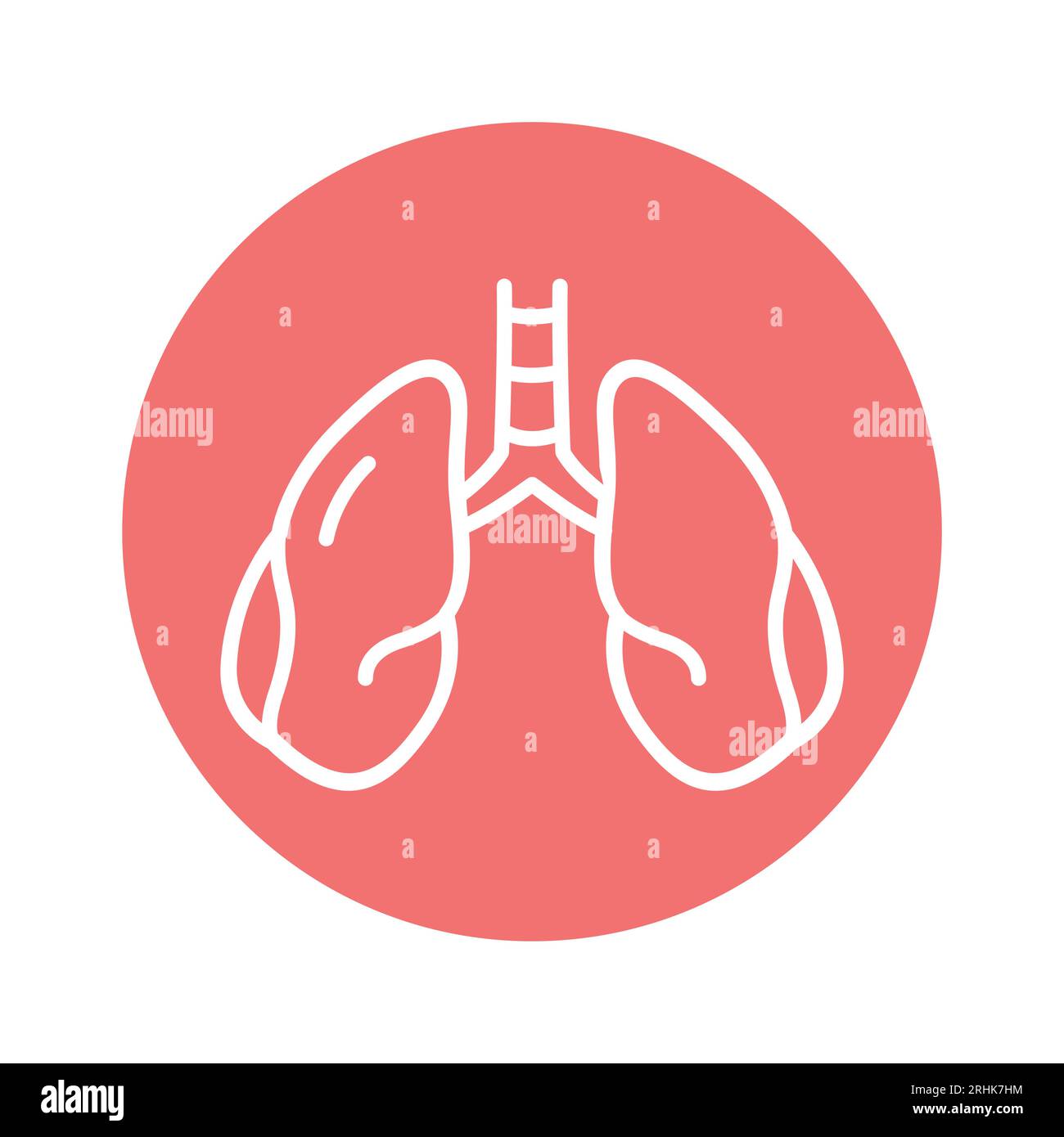 Human organ lungs color line icon. Isolated vector element. Outline ...