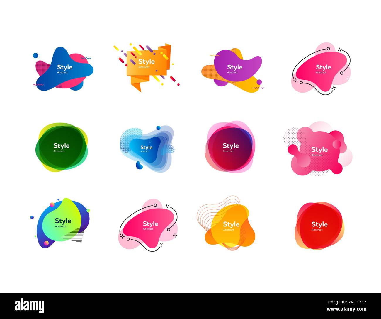 Multicolored dynamic shapes for banners set Stock Vector Image & Art ...