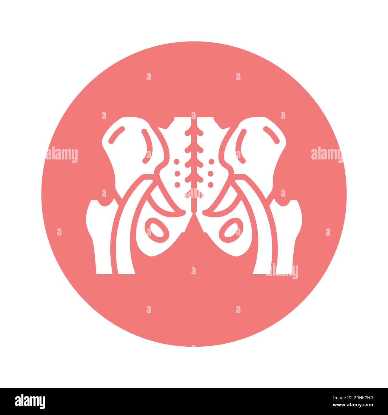 Pelvis healthy color line icon. Isolated vector element. Outline ...