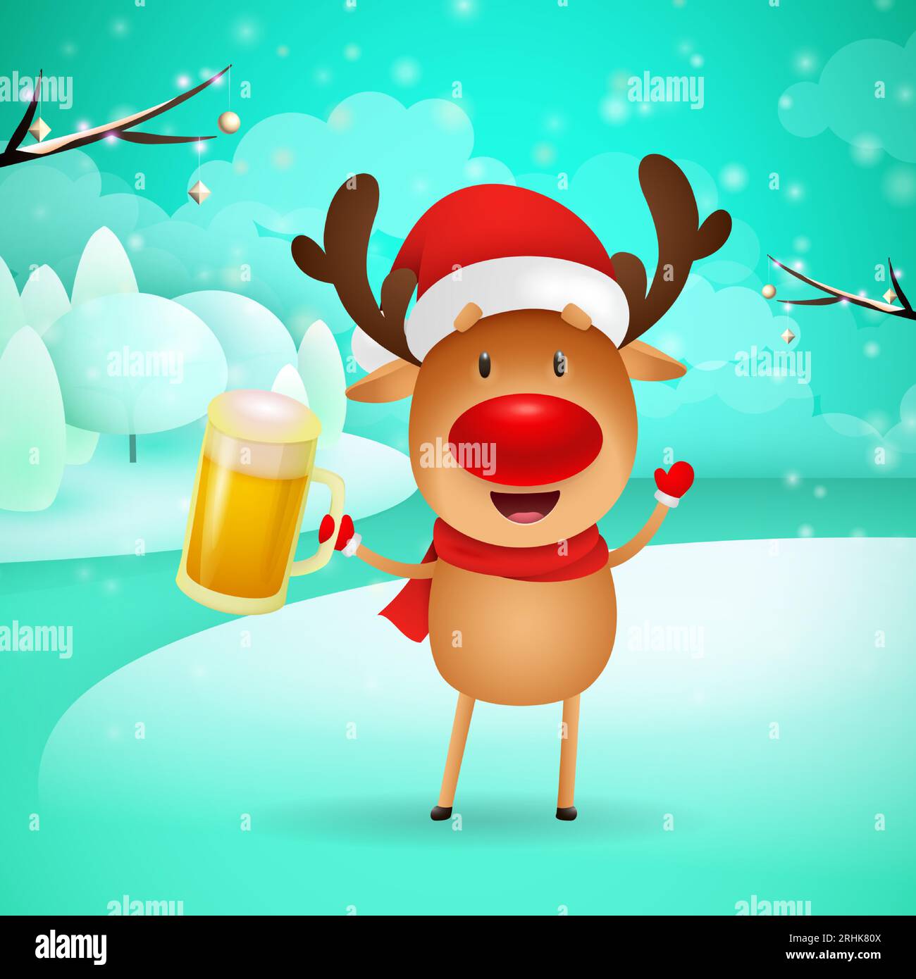 Deer drinking Stock Vector Images - Alamy