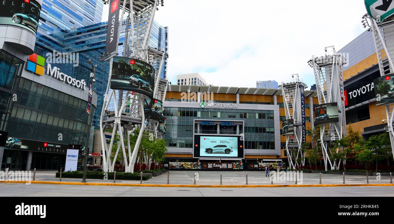 Los Angeles, California: XBOX PLAZA and Microsoft Theater in front of ...
