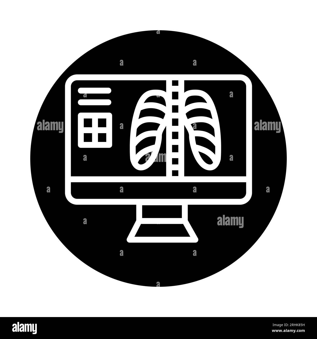 Ultrasound lung color line icon. Isolated vector element. Outline ...