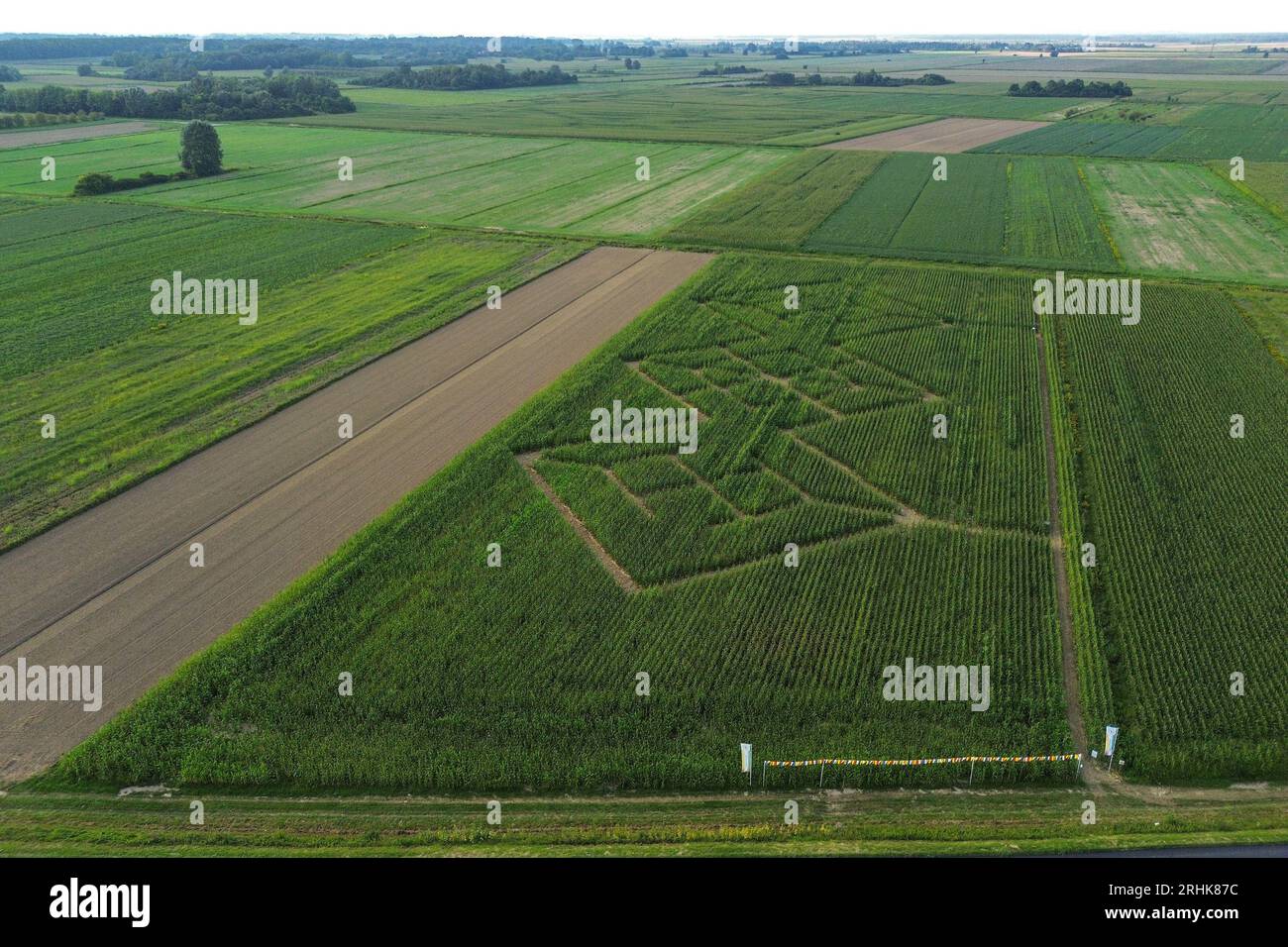 Zagreb, Croatia. 17th Aug, 2023. Aerial photo of the first Posavina ...