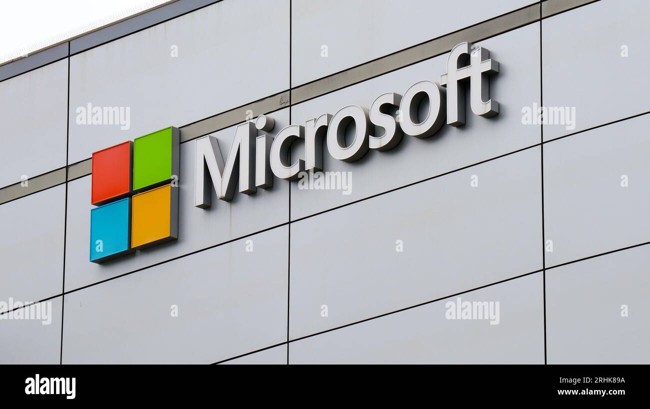 Los Angeles, California: Microsoft logo at Microsoft Theater, XBOX ...